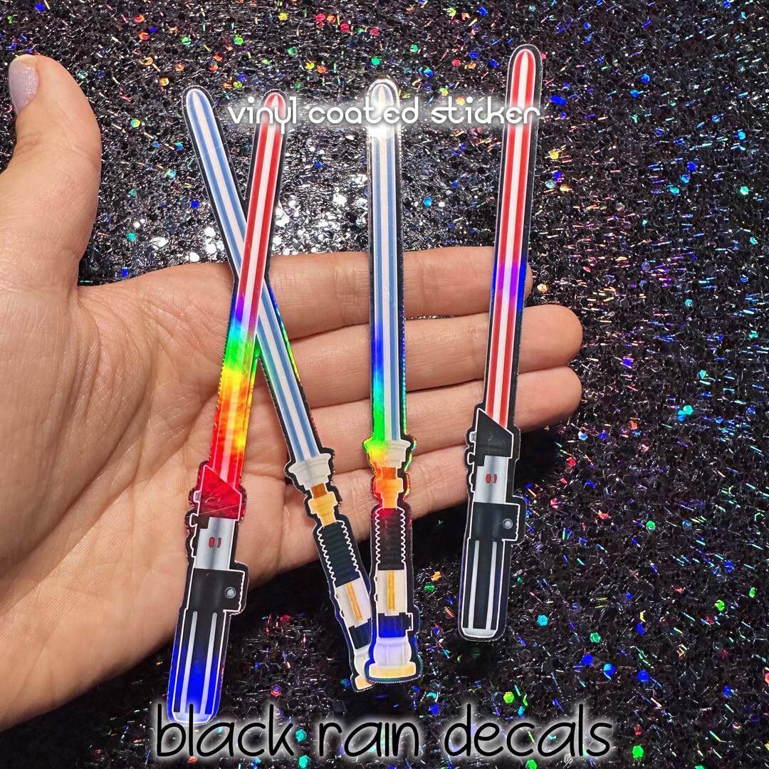 Holographic Lightsaber Stickers Star Wars Vinyl Coated Stickers darth ...