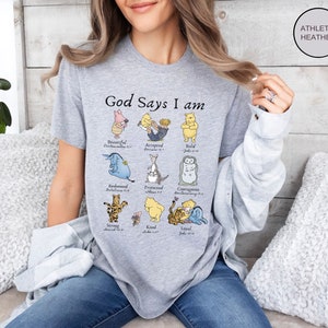 God Says Pooh Tshirt for Christian Gifts Church Shirt Classic Winnie ...