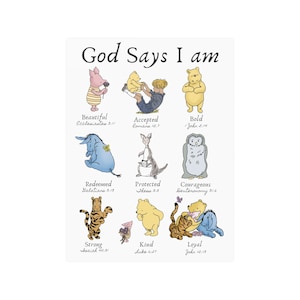 Christian Classic Winnie the Pooh Poster for Nursery Wall Art for Kids ...