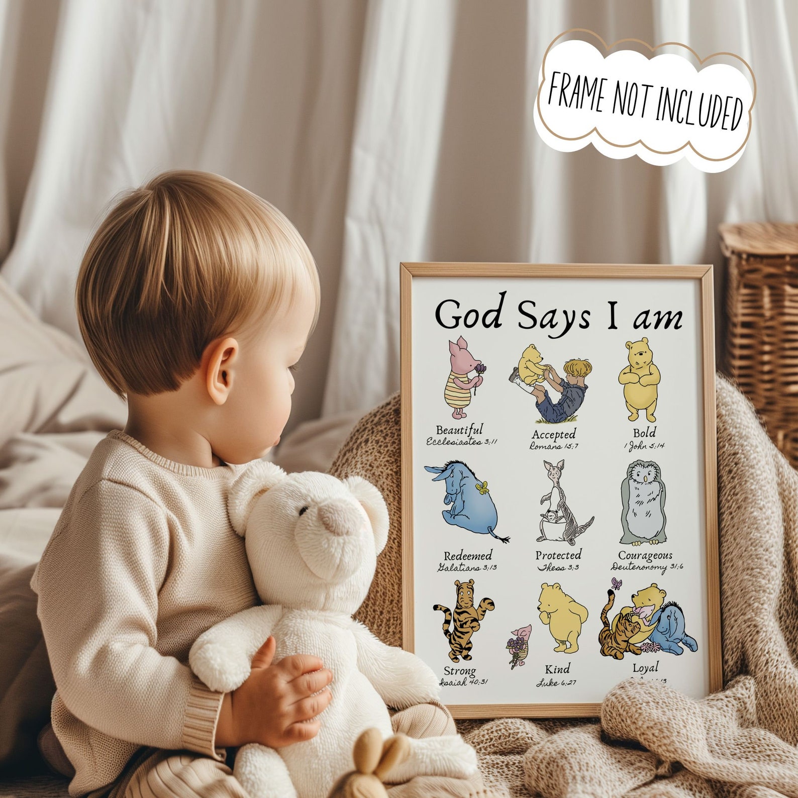 Christian Classic Winnie the Pooh Poster for Nursery Wall Art for Kids ...