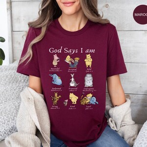God Says Pooh Tshirt for Christian Gifts Church Shirt Classic Winnie ...