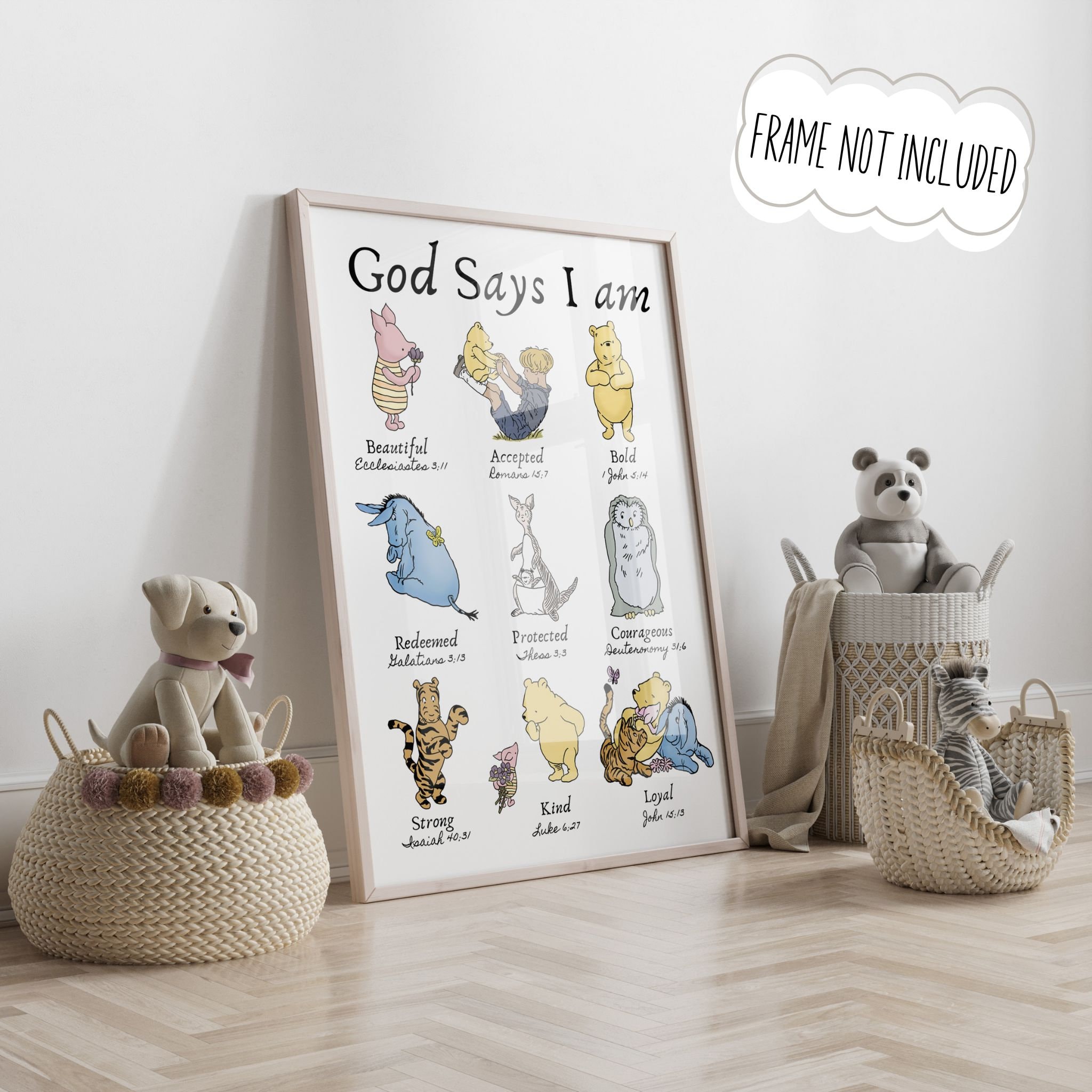 Christian Classic Winnie the Pooh Poster for Nursery Wall Art for Kids ...