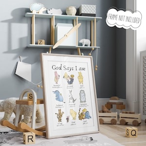 Christian Classic Winnie the Pooh Poster for Nursery Wall Art for Kids ...