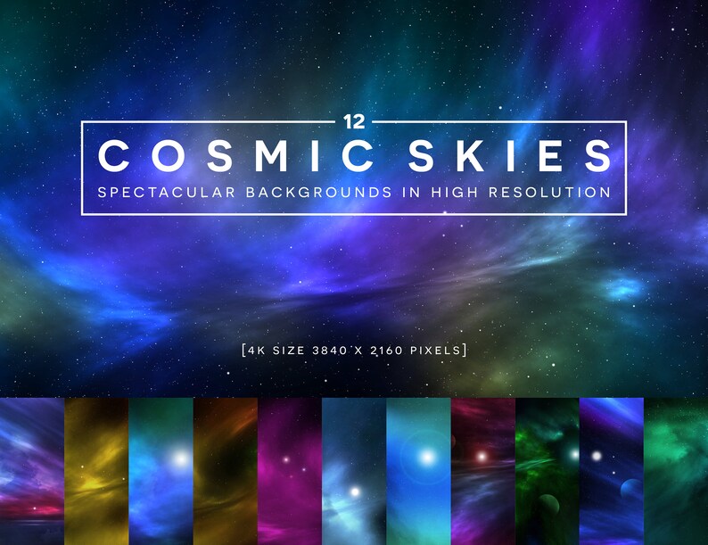 Cosmic Skies, Nebulas, Digital Papers, Galaxy, Universe, Stars, High ...