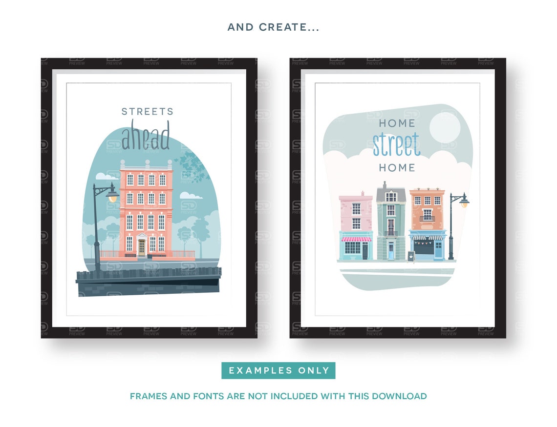 Street Builder, Small Town Clip Art, Store Fronts, Graphic Design, Mix ...