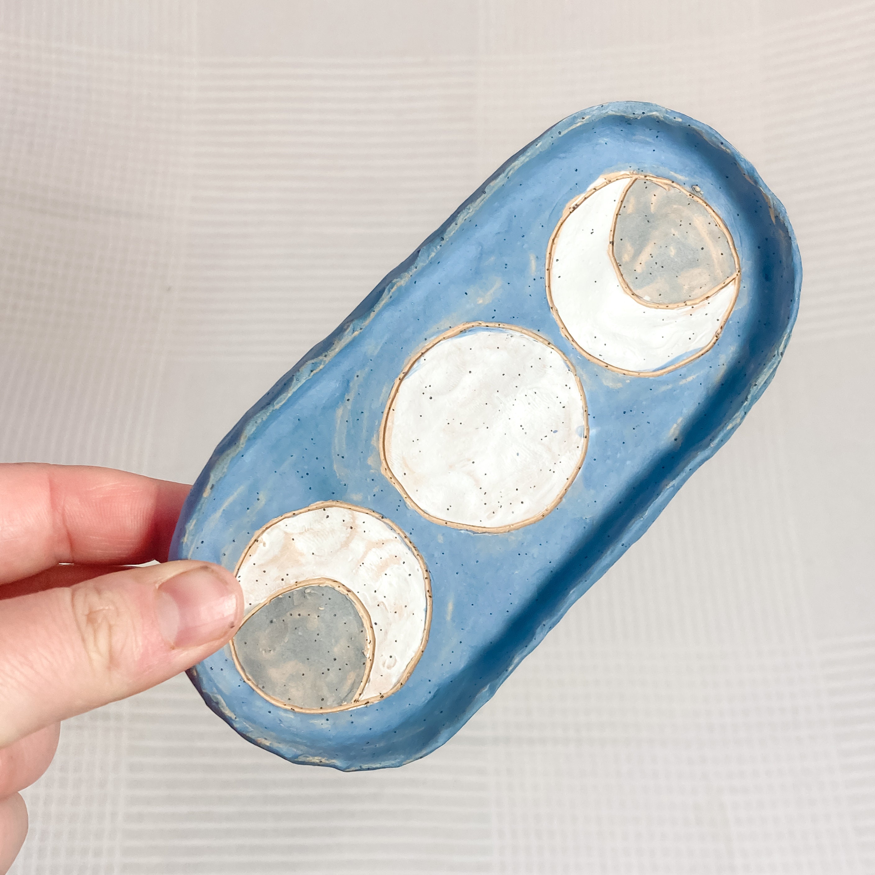 5" Moon Phases Oval Tray | Handmade Ceramic Dish - Etsy