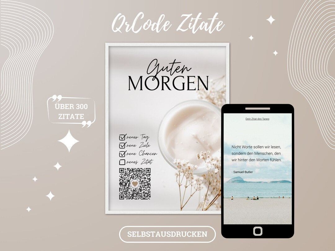 QR Code Quotes | Gift Idea for Women and Men | Instant Download | Good ...