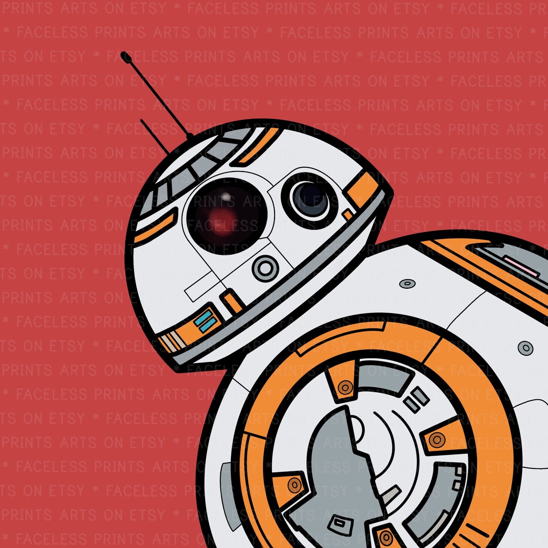 Star Wars BB8 Darth Vader Stormtrooper Digital Art Printable Sticker ...