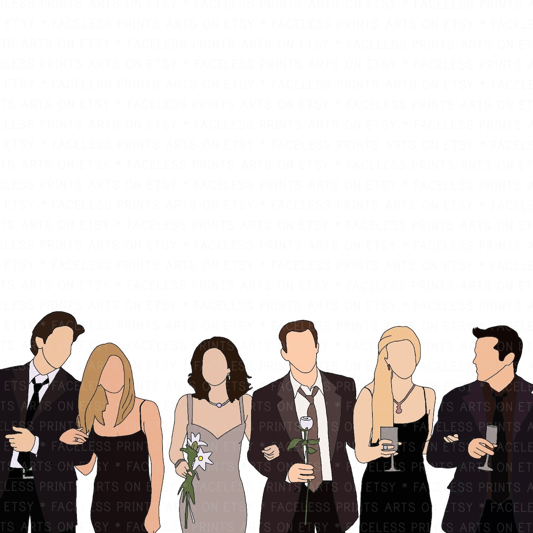 FRIENDS Sitcom TV Show Printable, Digital Print, Decor, Drawing ...