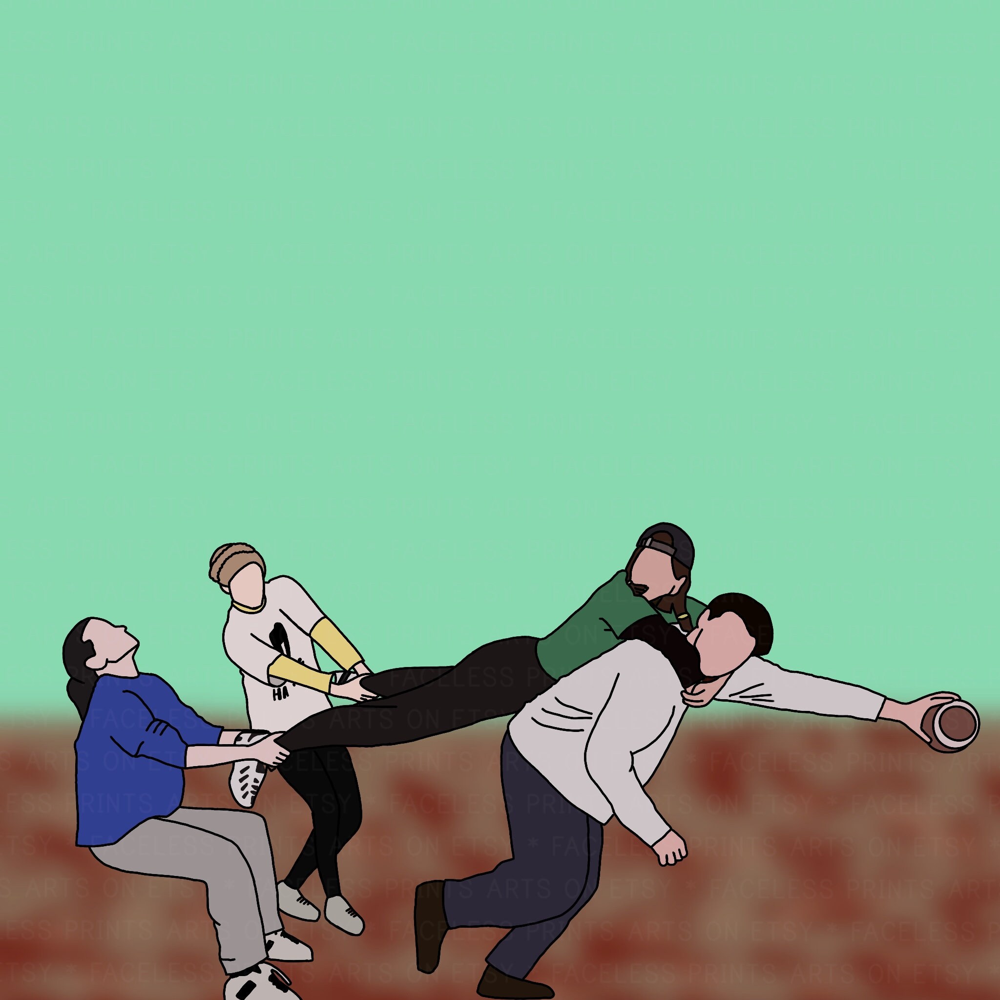 FRIENDS TV Show Vector Art Drawing Tracing Wallpaper Phoebe Monica ...