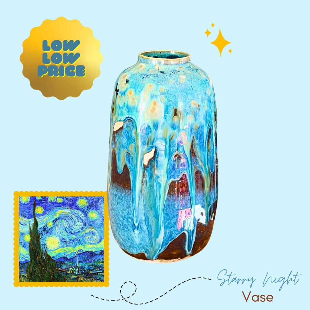 Starry Night Hand-made Ceramic Vase - Etsy
