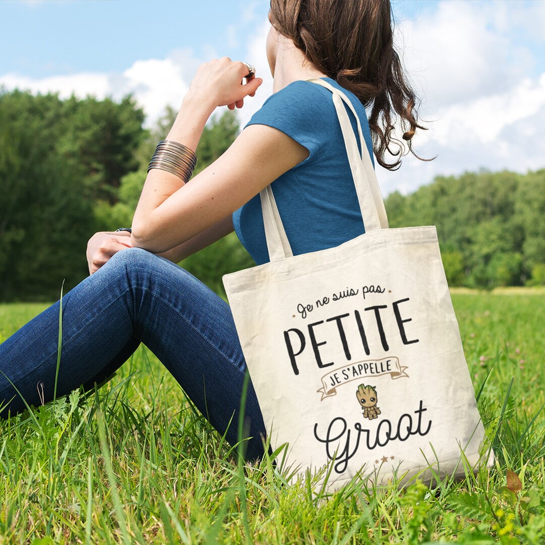 Tote bag imprimé Je suis pas petite je s'appelle Groot inspiré des ...