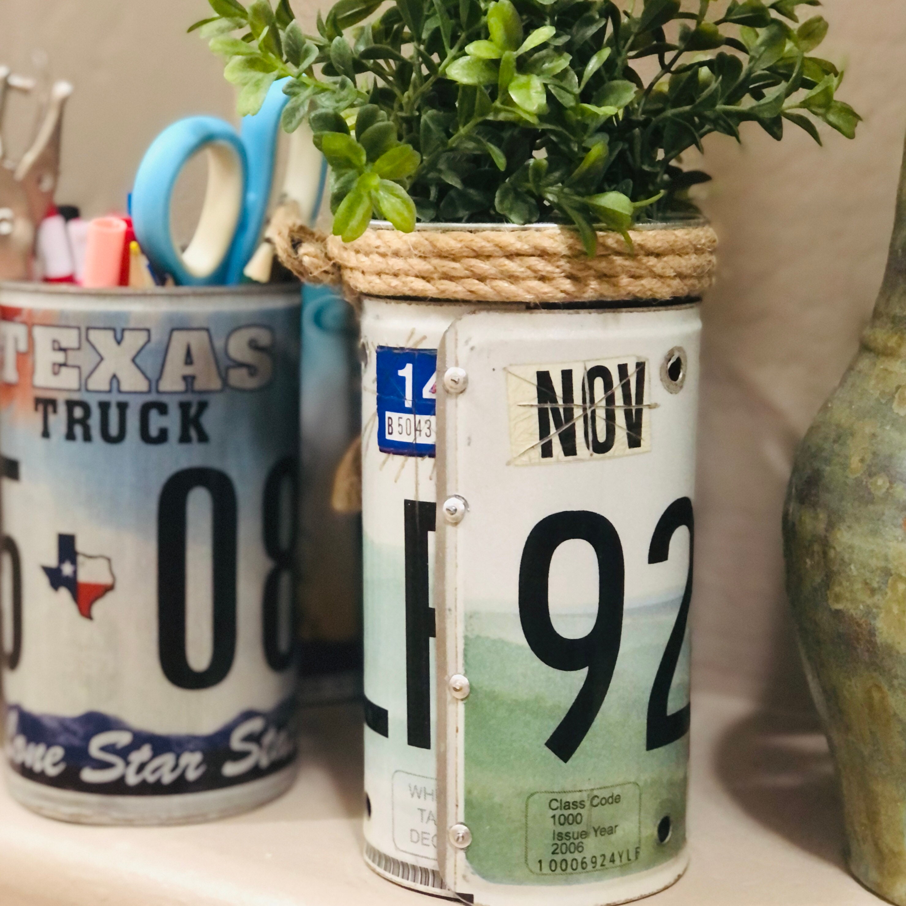 License Plate Planter // Pencil Box - Etsy