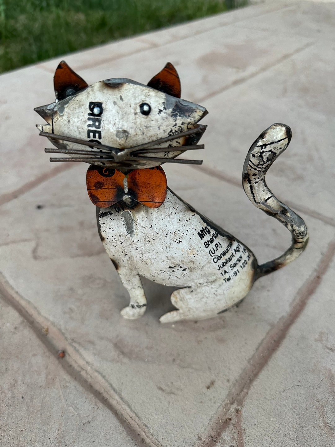 Recycled Metal Cat - Etsy
