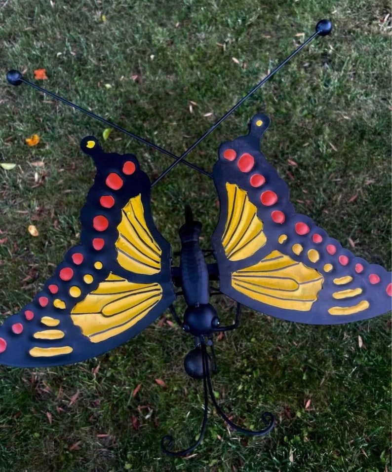 Butterfly Kinetic Balancing Garden Art Stake - Etsy