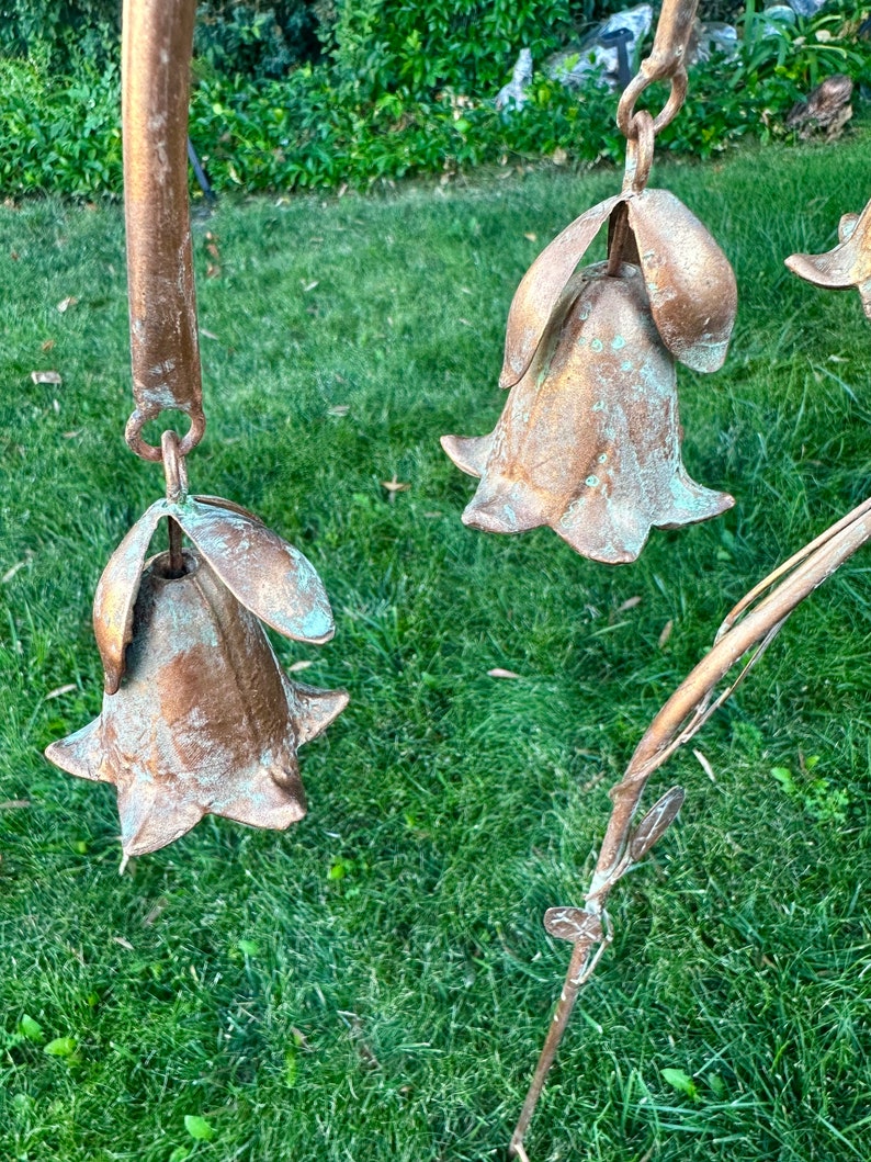 Bell Flowers Chime Stake Garden Art - Etsy