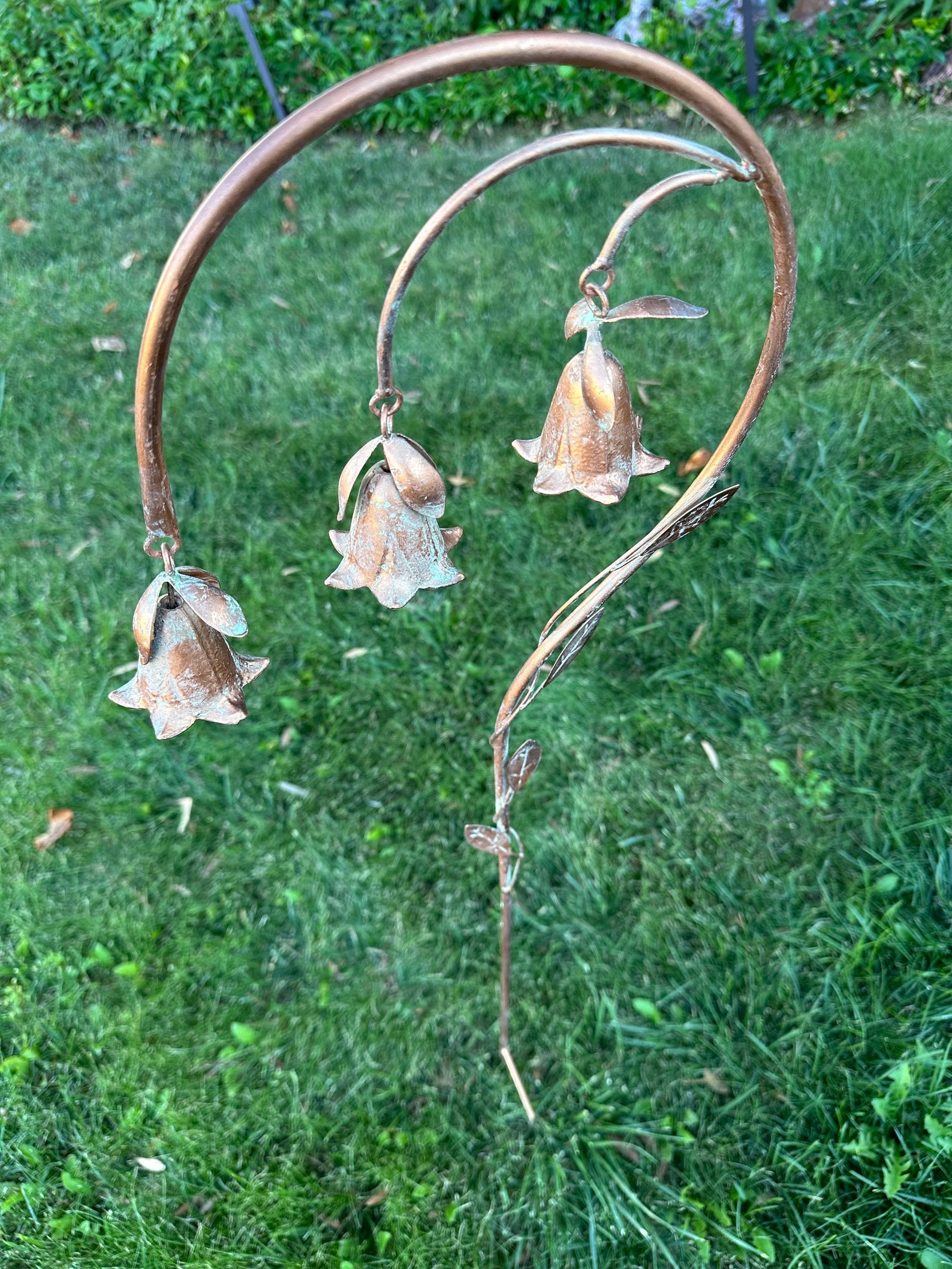 Bell Flowers Chime Stake Garden Art - Etsy