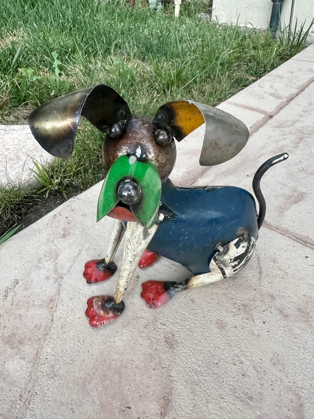 Recycled Metal Dog - Etsy