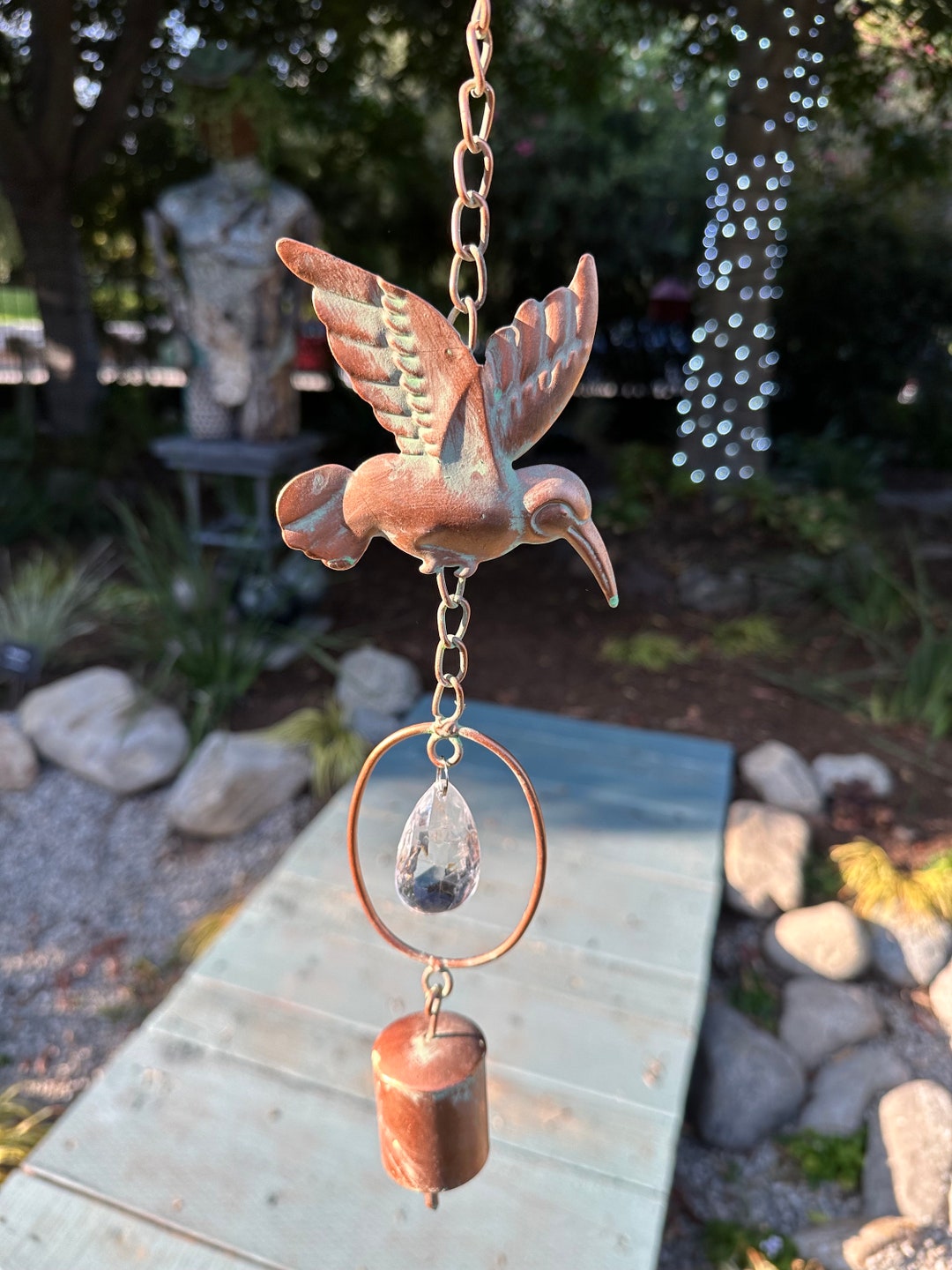 Hummingbird Wind Chime Garden Art - Etsy
