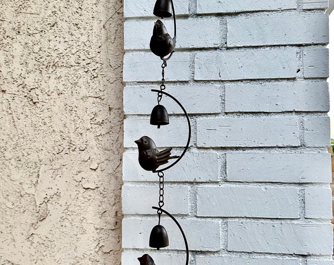 Bird Rain Chain Garden Art - Etsy