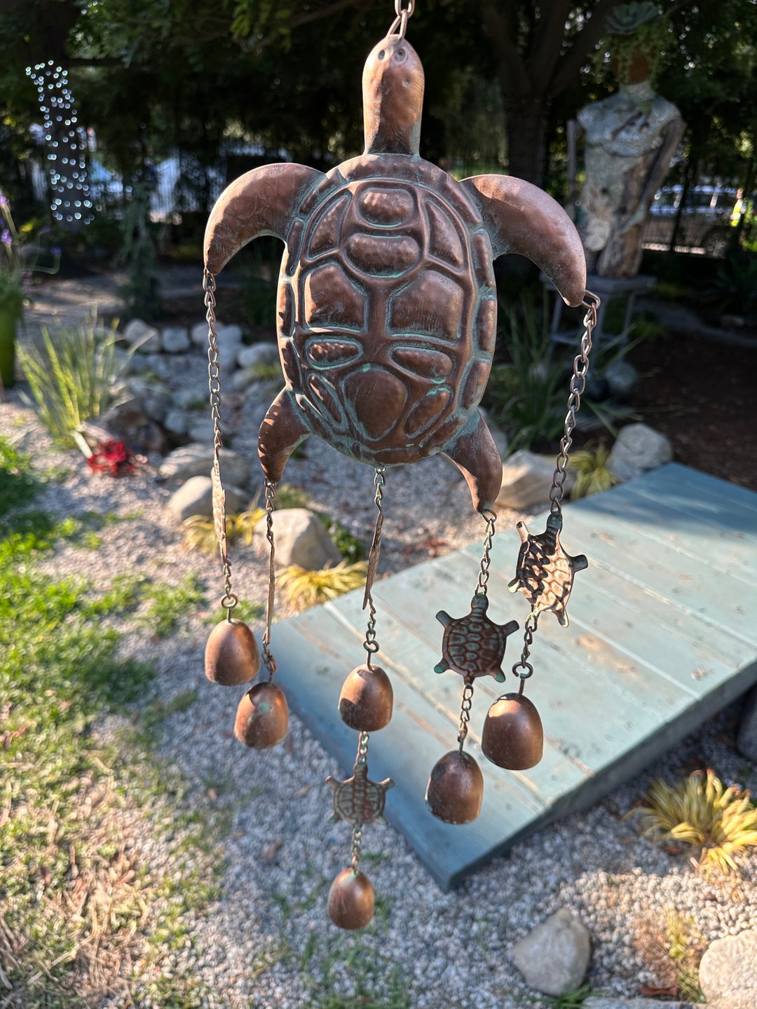 Turtle Wind Chime Garden Art - Etsy