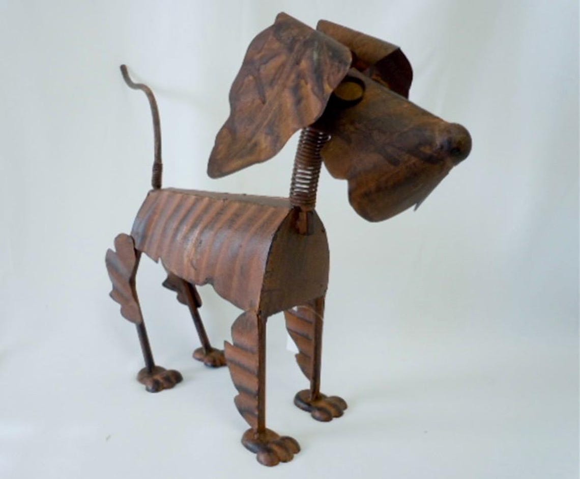 Metal Dog Sculpture - Etsy