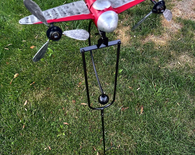 Airplane Wind Spinner Kinetic Balancing Garden Art Stake - Etsy
