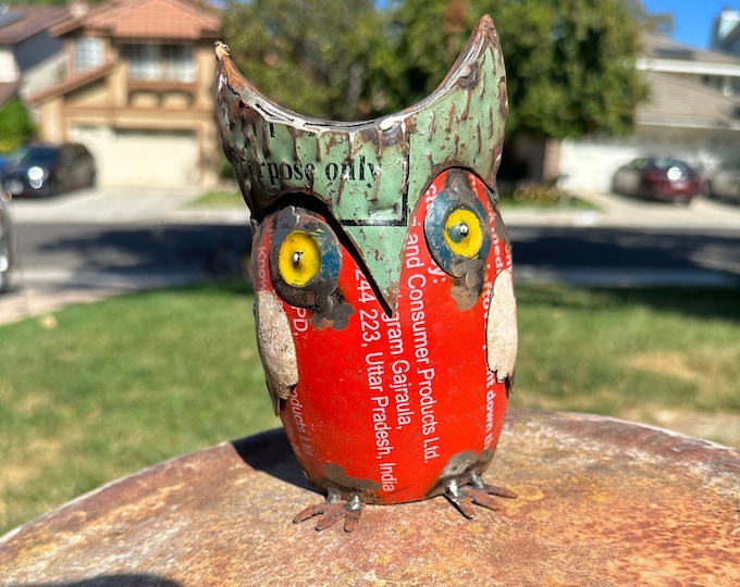 Recycled Metal Owl - Etsy