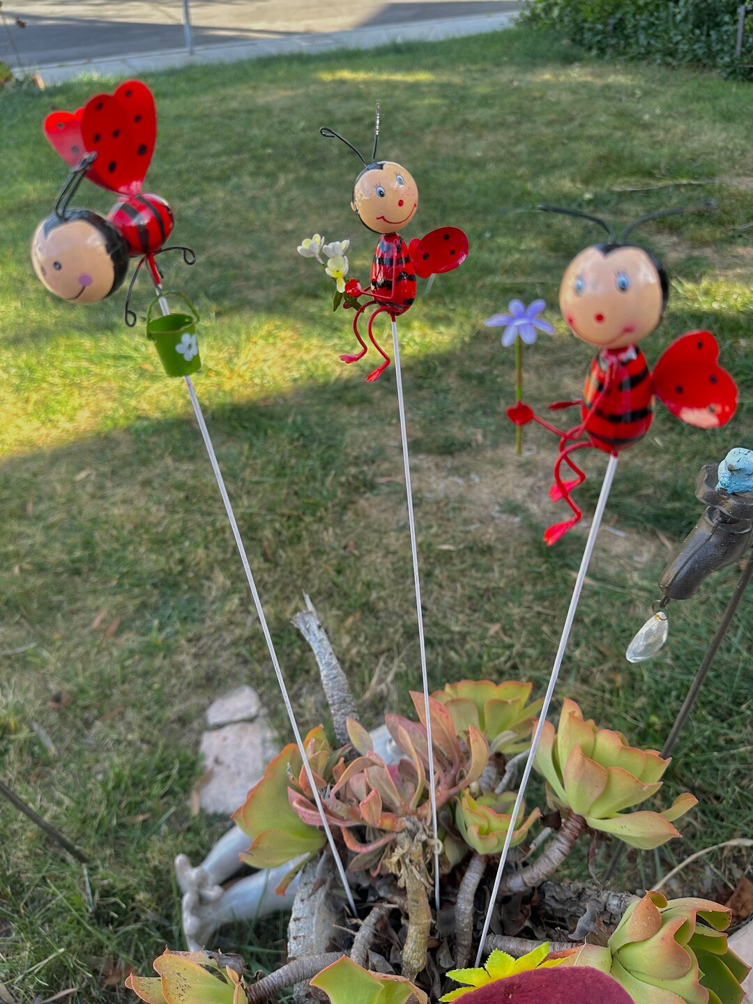 Ladybug Stake Garden Art - Etsy