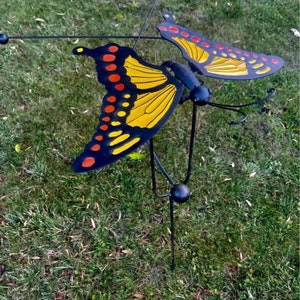 Butterfly Kinetic Balancing Garden Art Stake - Etsy