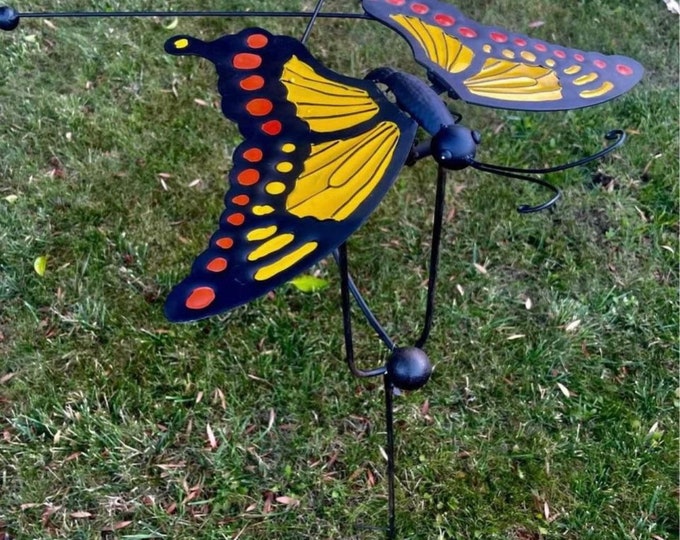 Butterfly Kinetic Balancing Garden Art Stake - Etsy