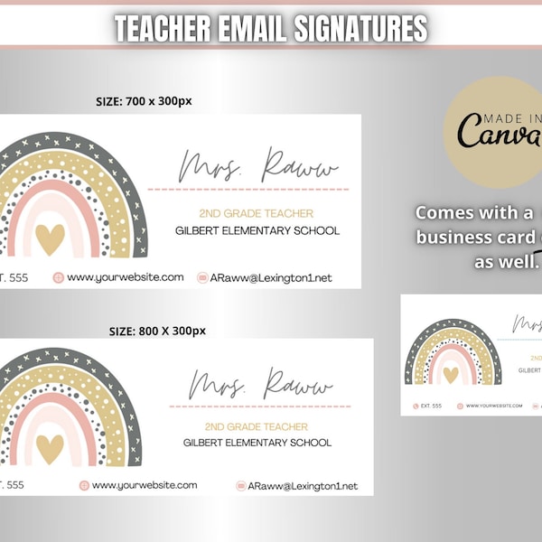 Teacher Email Signature Boho - Etsy