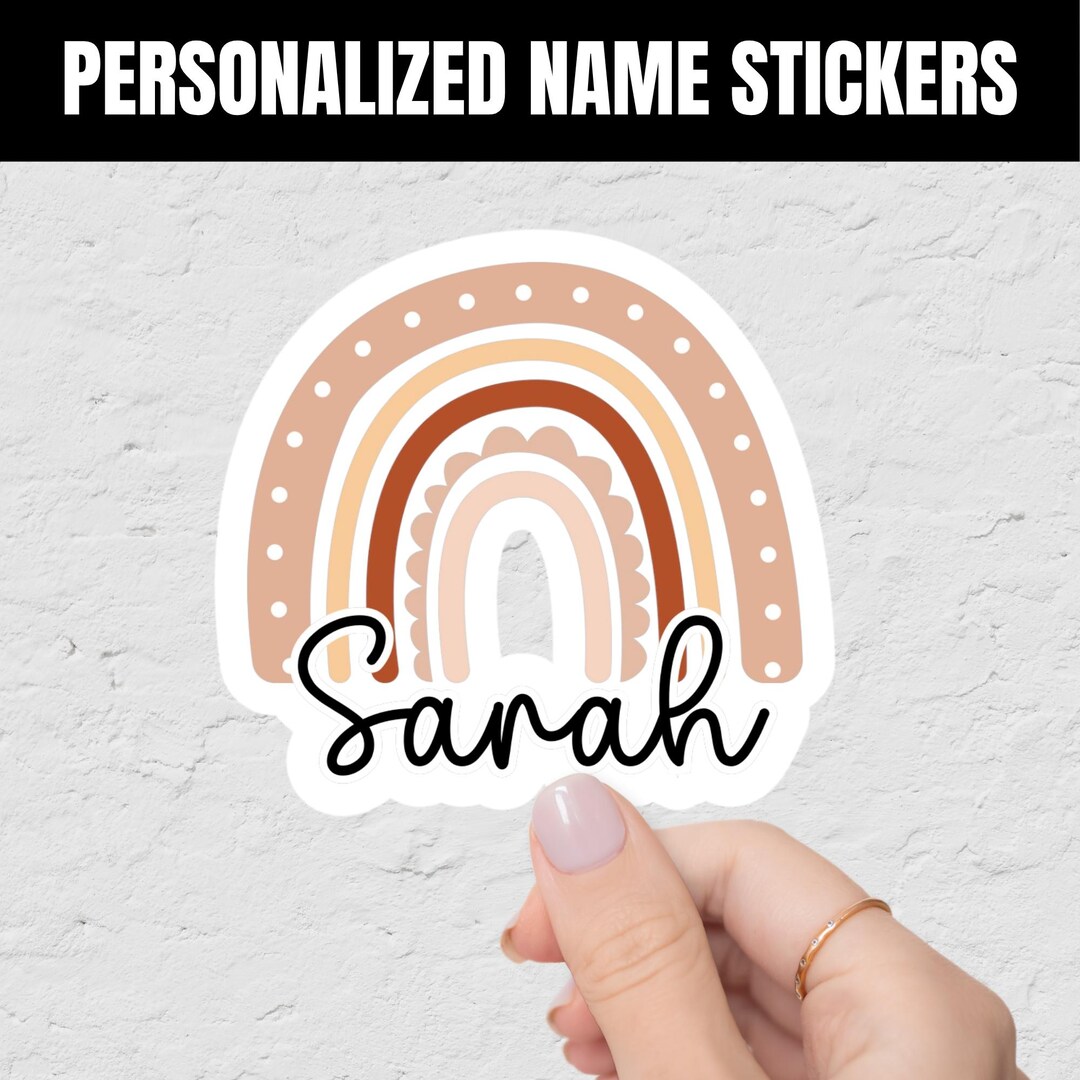 Personalized Rainbow Name Sticker, Custom Pastel or Bright Colors Decal ...
