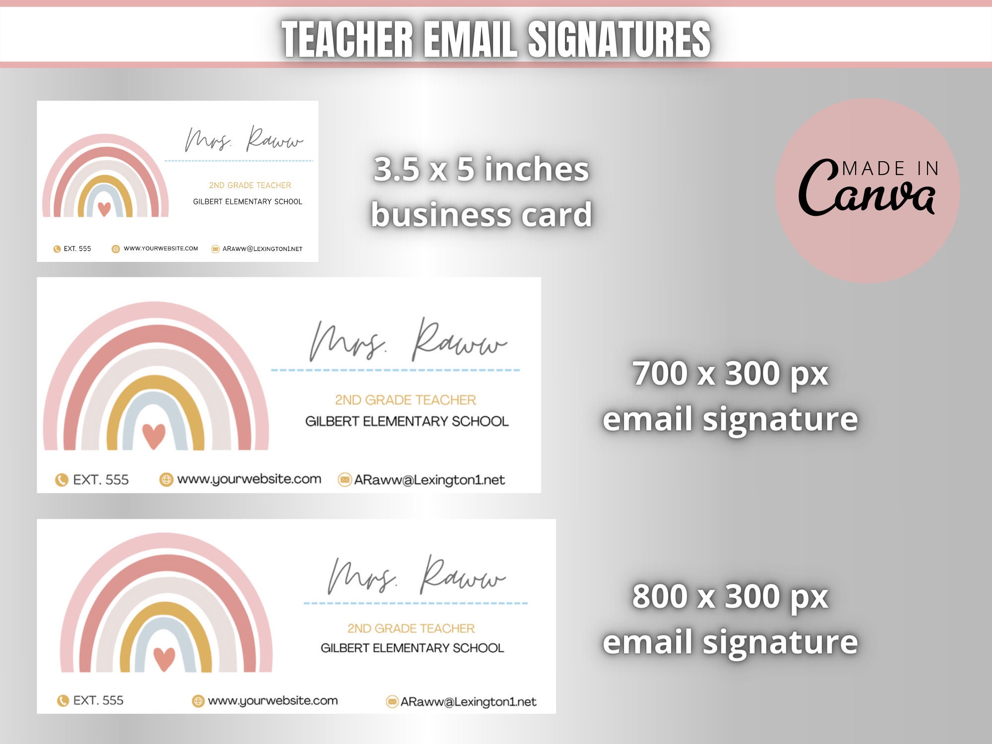 Teacher Email Signature BUNDLE Email Template for Teachers - Etsy