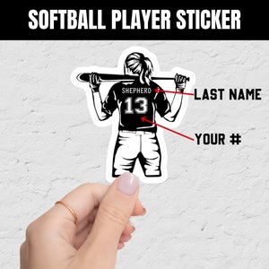 Personalized Softball Decal: Custom Team Name & Number Sticker - Etsy