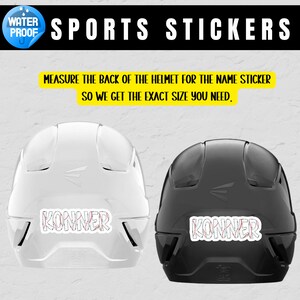 Baseball Name Sticker, Baseball Helmet Sticker, Waterproof Vinyl ...