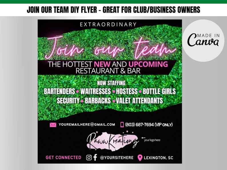 Join Our Team Flyer DIY Canva Now Hiring Flyer Template. - Etsy