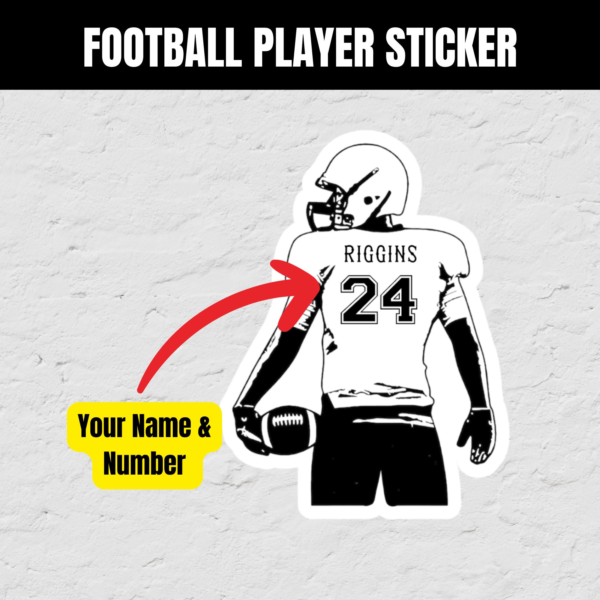 Football Decal Football Player Decal Personalized Football Football ...