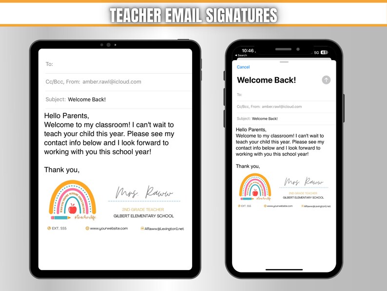 Boho Rainbow Teacher Email Signature Template (digital Download) - Etsy ...