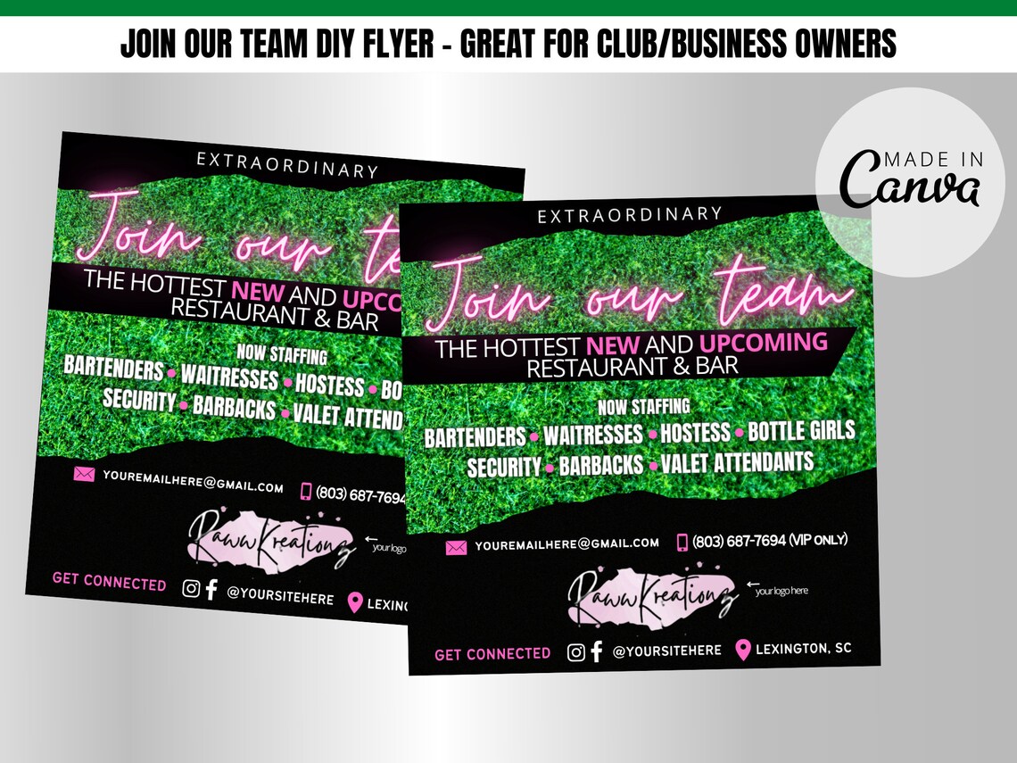 Join Our Team Flyer DIY Canva Now Hiring Flyer Template. - Etsy