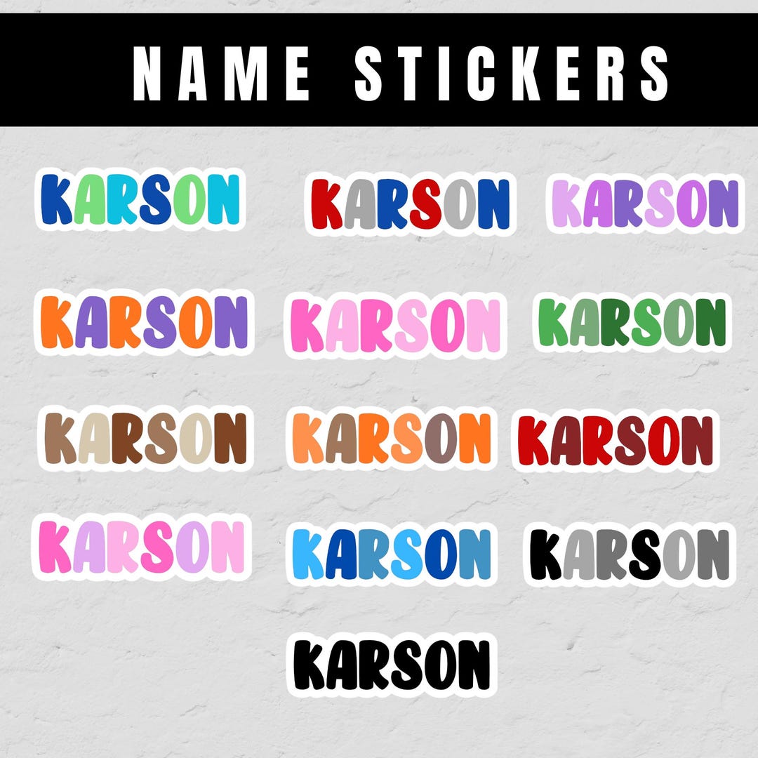 Personalized Rainbow Name Sticker, Custom Pastel or Bright Colors Decal ...