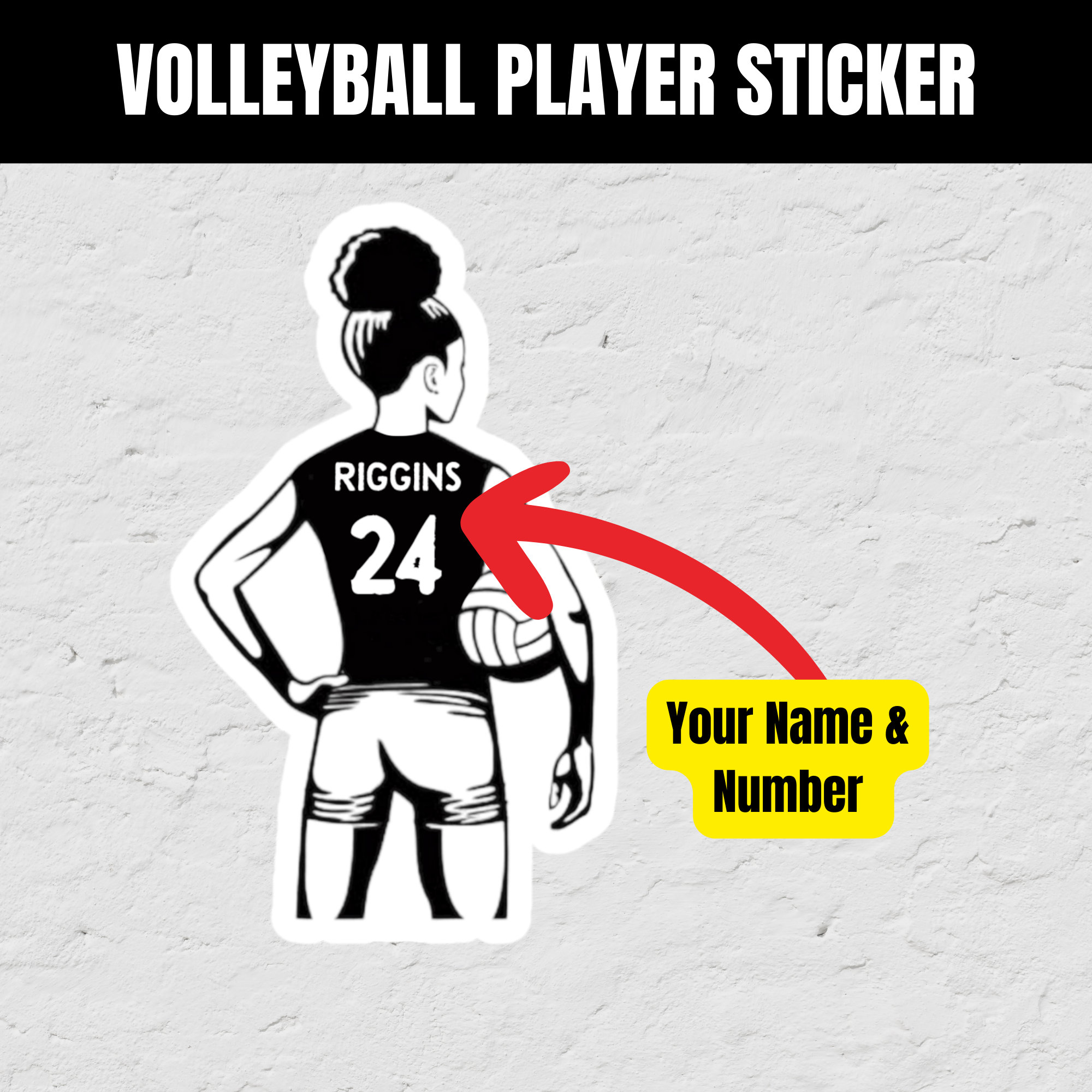 Volleyball Decal Volleyball Player Decal Volleyball Sticker Car Window ...
