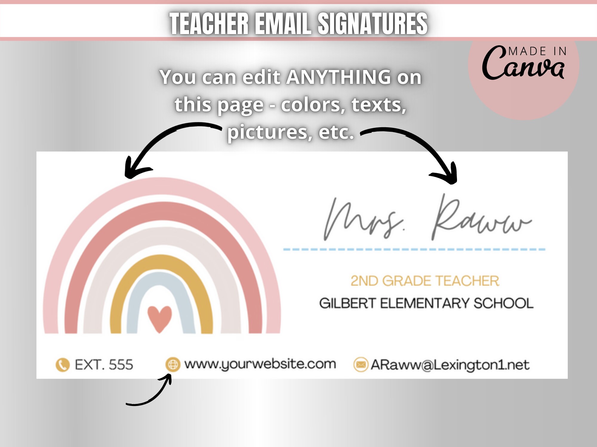 Teacher Email Signature BUNDLE Email Template for Teachers - Etsy