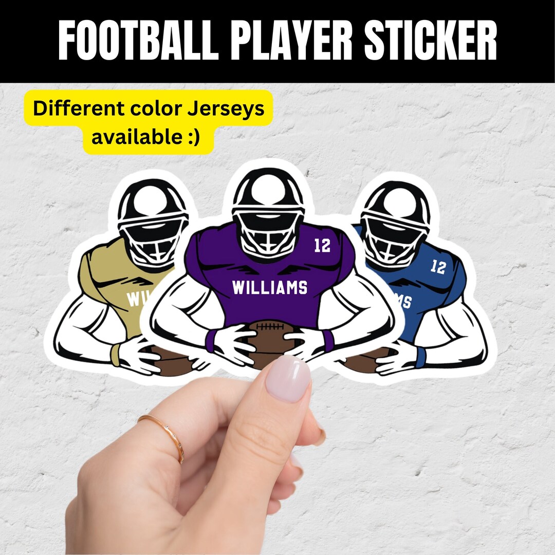 Personalized Football Player Decal: Custom Name & Number Sticker - Etsy