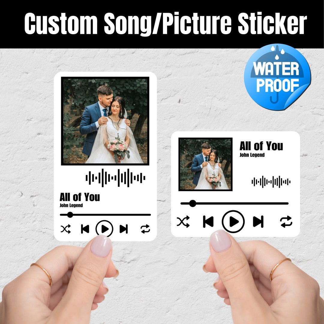 Custom Photo Music Sticker, Personalized Photo Music Stickers, Custom ...
