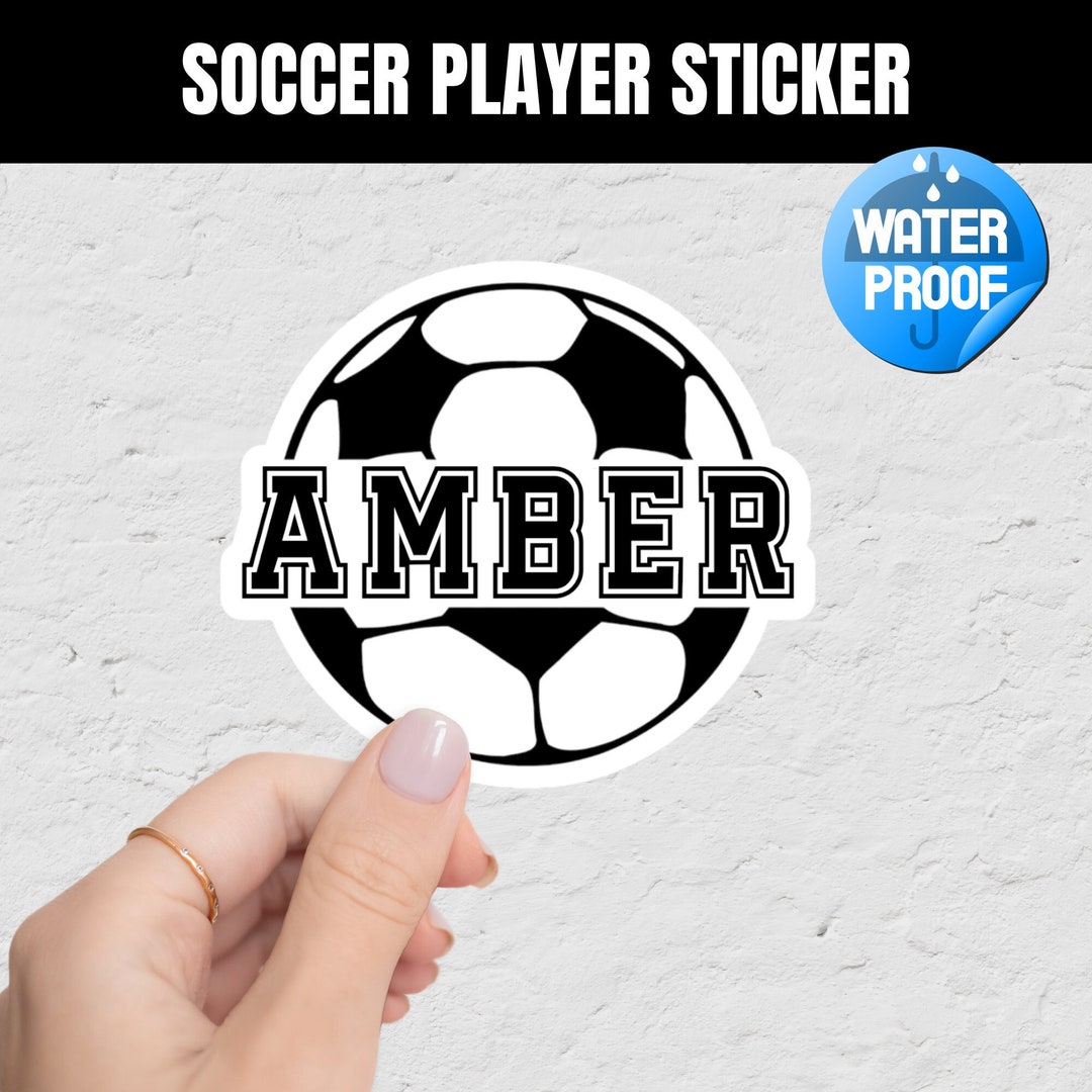 Soccer Name Sticker, Sports Name Sticker, Name Sticker for Kids, Water ...