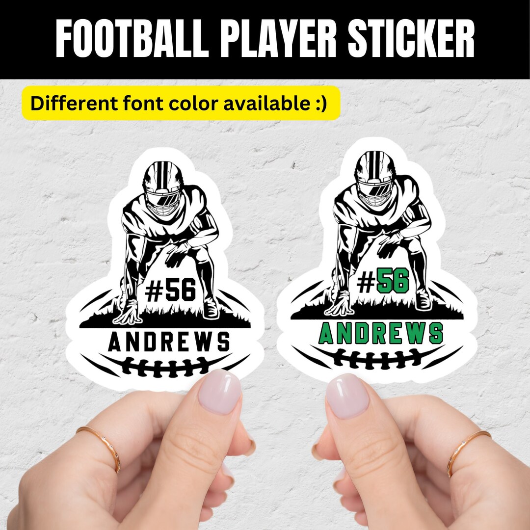 Personalized Football Player Decal: Custom Name & Number Sticker - Etsy