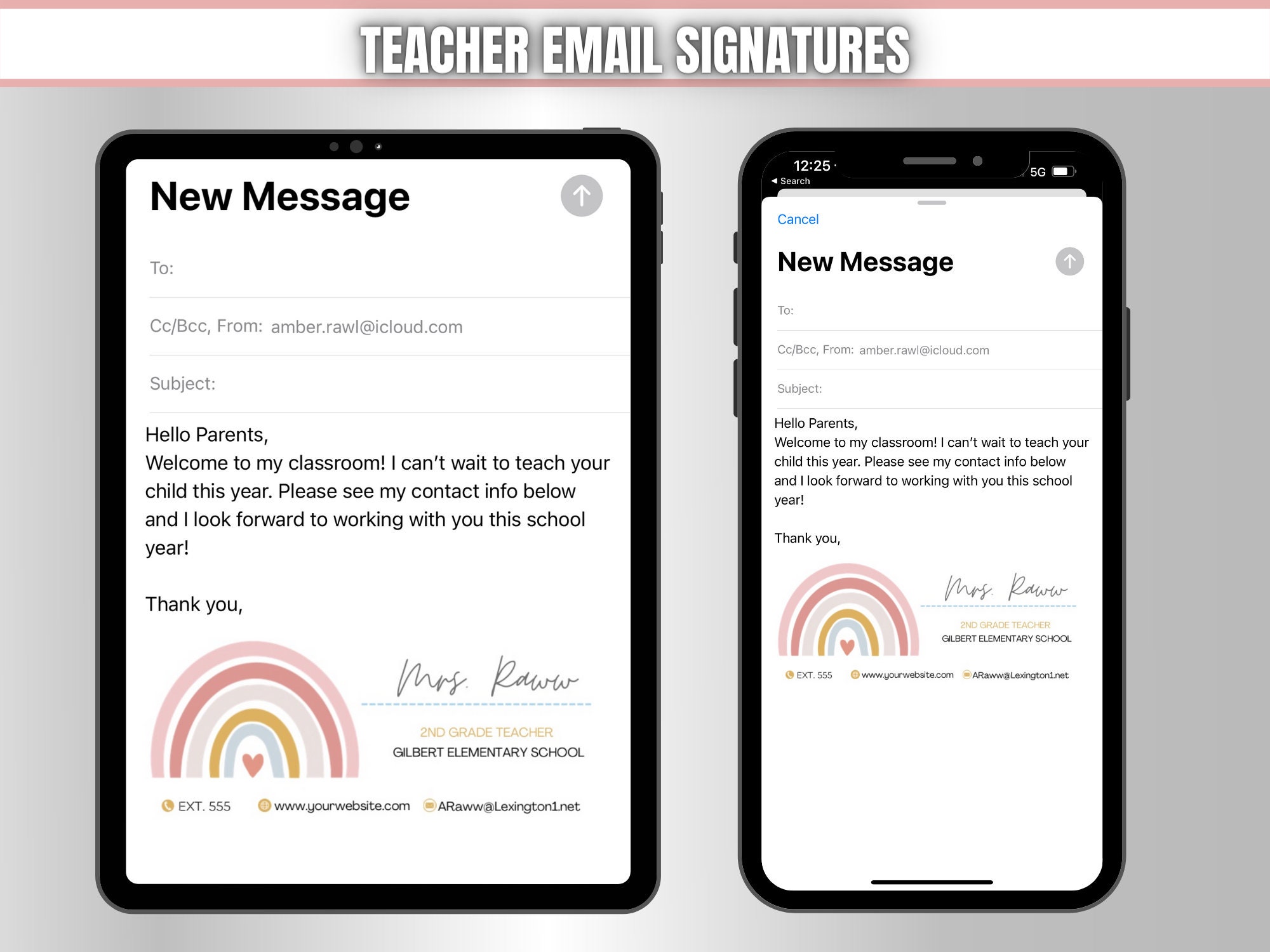 Teacher Email Signature BUNDLE Email Template for Teachers - Etsy