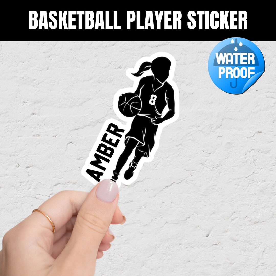 Personalized Basketball Sticker, Custom B-ball Decals for Your Water ...