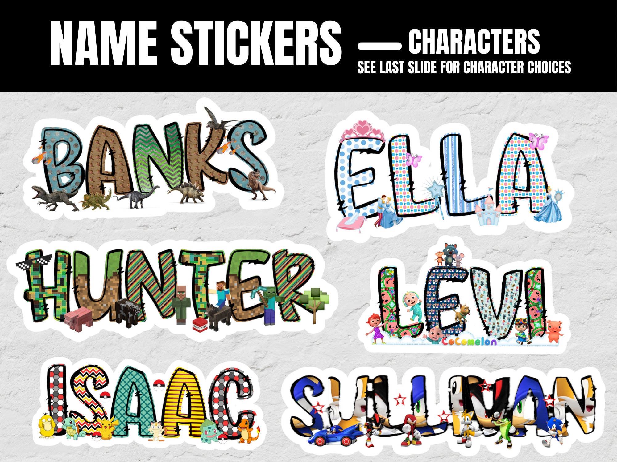 Personalized Name Sticker Custom Name Sticker Kids - Etsy